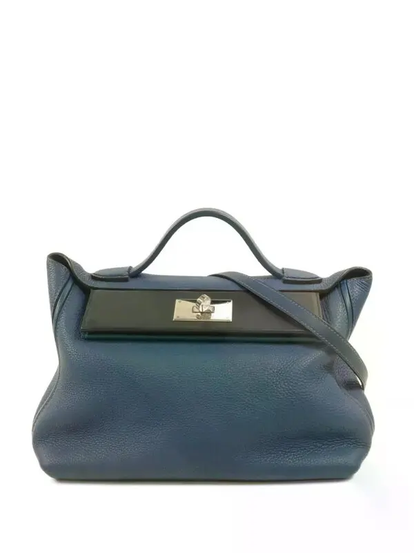Hermès 24/24 Leather Tote Bag - Blue