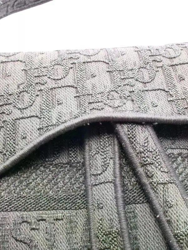 Dior 2010-2026 Oblique Denim Embroidered Saddle Bag Shoulder Bag