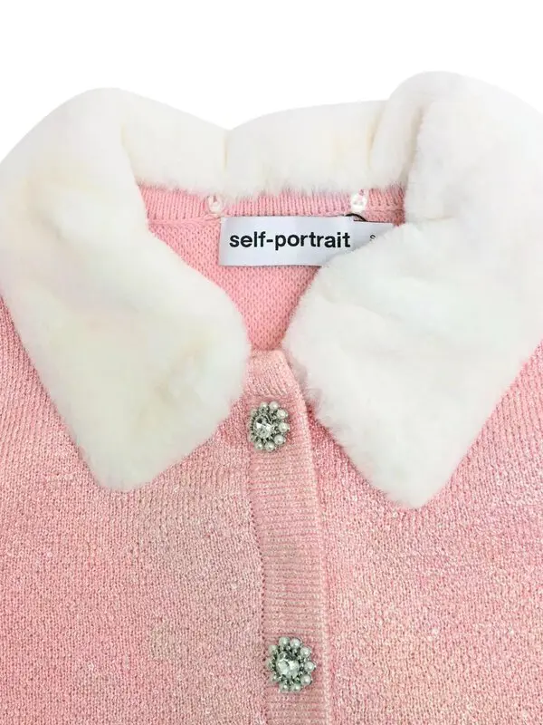 SELF-PORTRAIT Faux-fur Collar Cropped Sweater