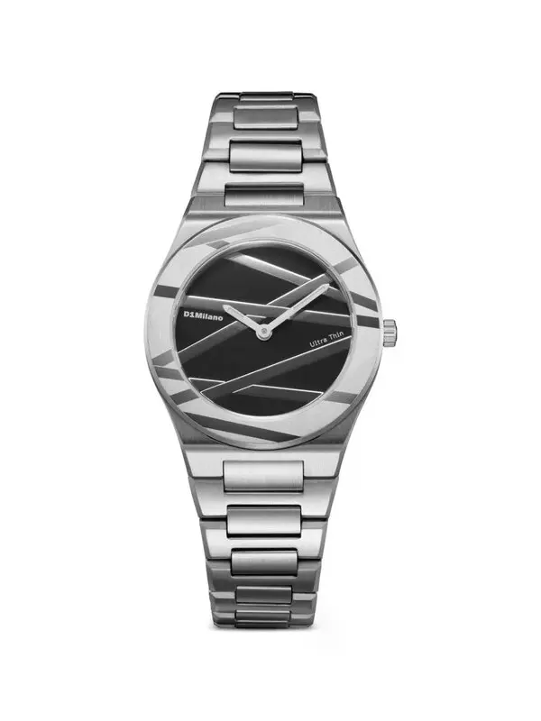 D1 MILANO Onyx Inlay Ultra Thin Watch - Black