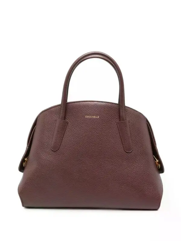 COCCINELLE Tylde Pebbled Leather Tote Bag - Brown
