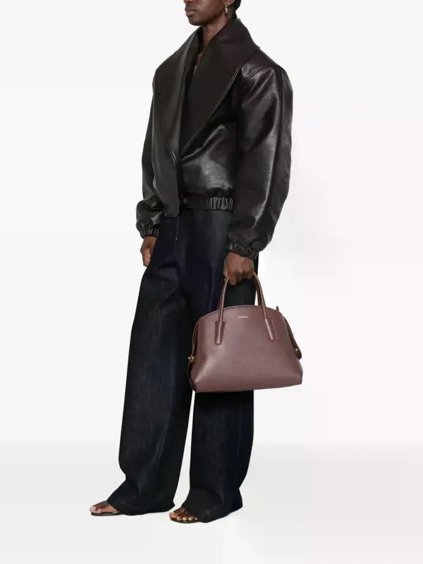 COCCINELLE Tylde Pebbled Leather Tote Bag - Brown