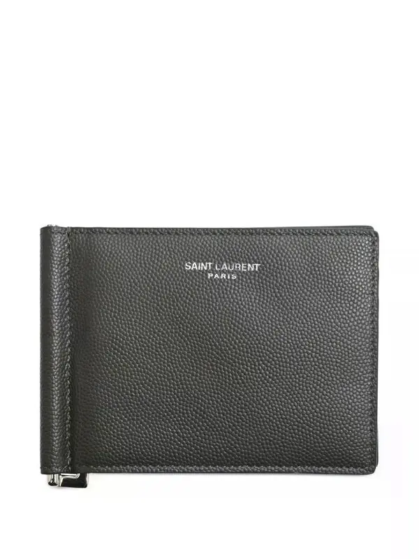 Saint Laurent Money Clip Bifold Wallet - Grey