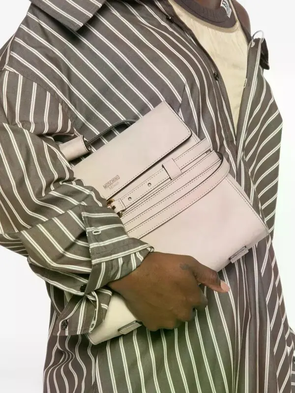 Moschino Belt-detail Leather Shoulder Bag