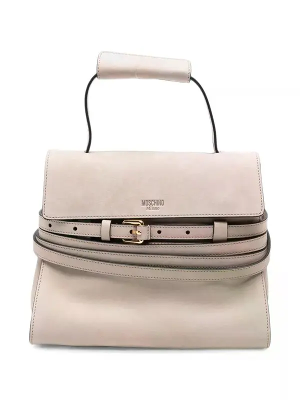 Moschino Belt-detail Leather Shoulder Bag - Neutrals