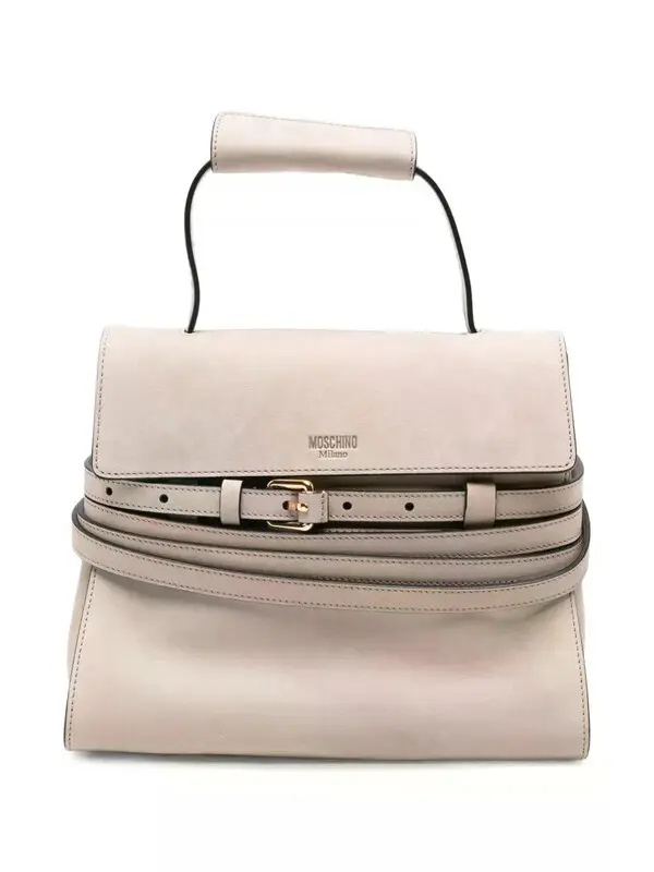 Moschino Belt-detail Leather Shoulder Bag - Neutrals