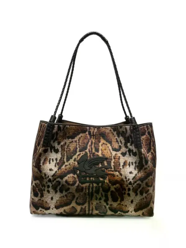 Etro Libra Leopard-print Velvet Tote Bag - Brown