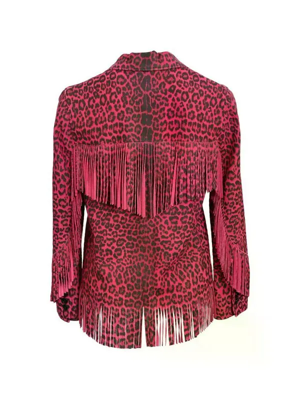 Saint Laurent Leopard-print Fringed Jacket