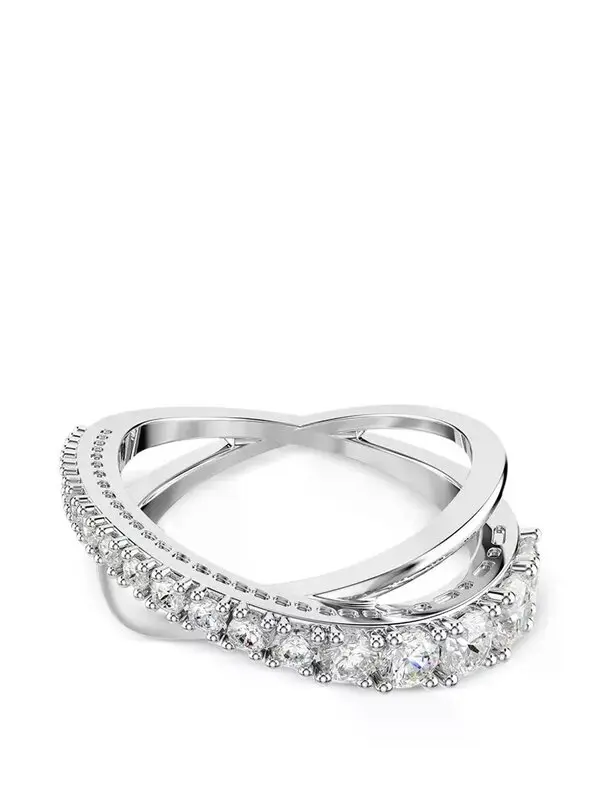 SWAROVSKI Crystal-embellished Crossover Ring - Silver