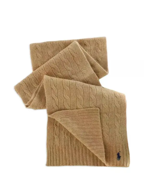 Polo Ralph Lauren Cable-knit Embroidered Scarf