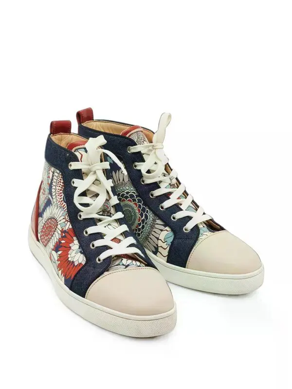 CHRISTIAN LOUBOUTIN Louis Printed High-top Sneakers