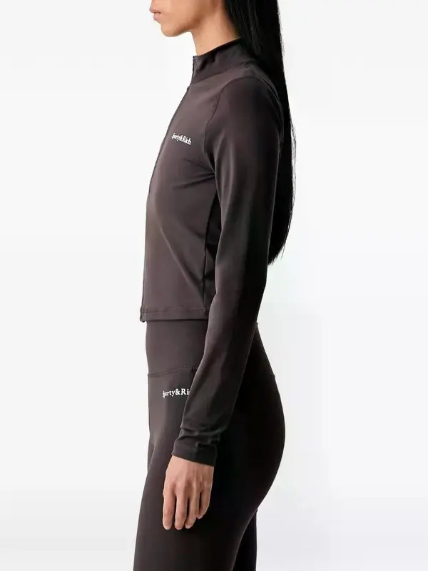 SPORTY & RICH Serif Logo-print Zip-up Jacket