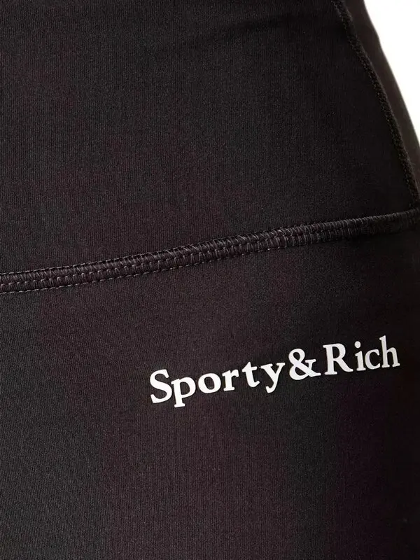 SPORTY & RICH Serif Logo-print Leggings
