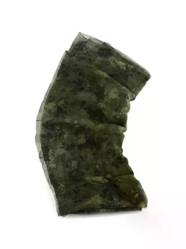 UMA WANG Floral-print Crinkled Scarf - Green