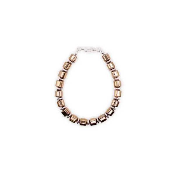 URBANE JEWELRY STUDIO Titan Hematite Bracelet - Gold/silver