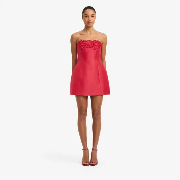 LEO LIN Rosario Linen Bustier Mini Dress