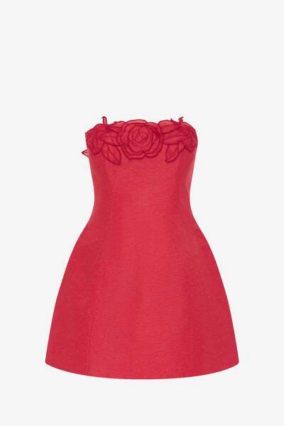 LEO LIN Rosario Linen Bustier Mini Dress