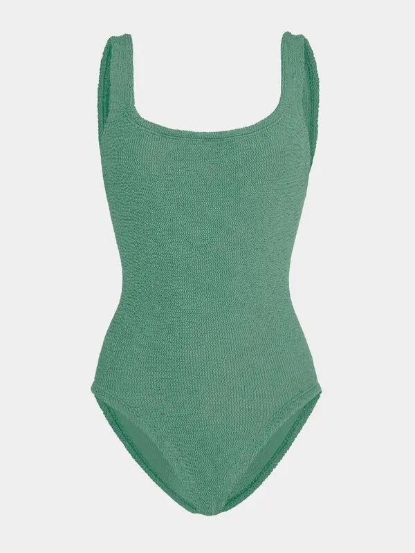 Hunza G Coverage Square Neck Swim - Metallic Jade