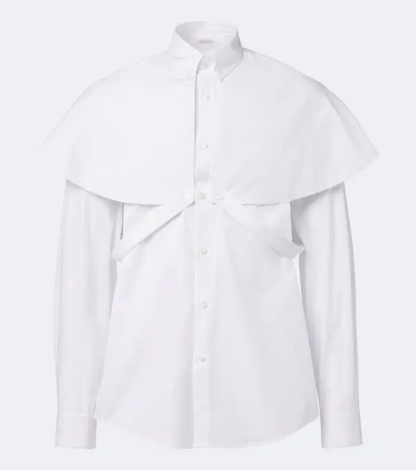 Dries Van Noten Caped Cotton Poplin Shirt