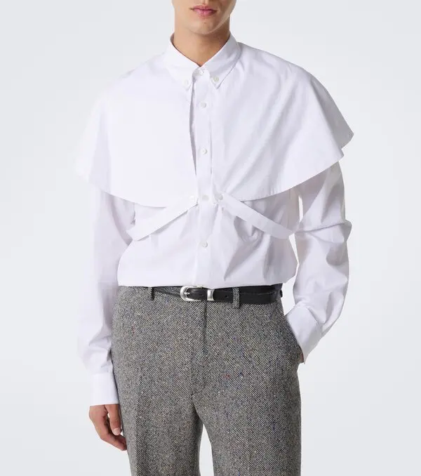 Dries Van Noten Caped Cotton Poplin Shirt