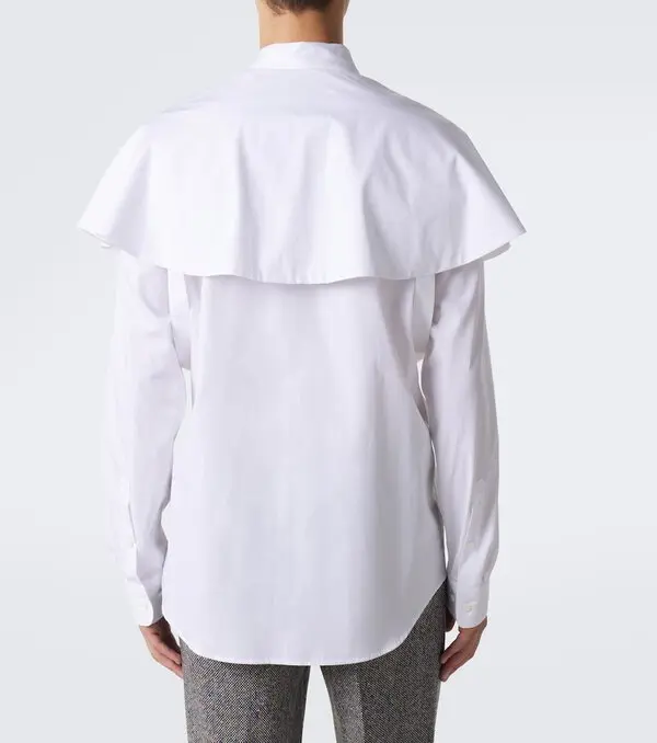Dries Van Noten Caped Cotton Poplin Shirt
