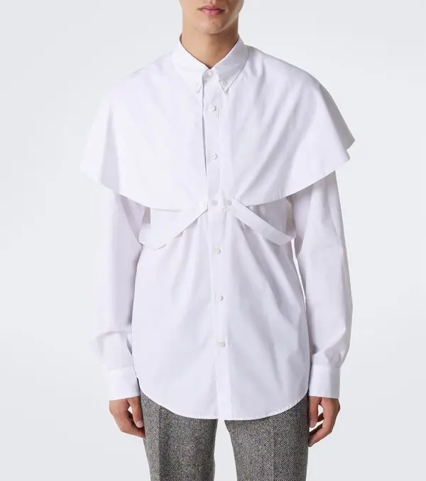 Dries Van Noten Caped Cotton Poplin Shirt