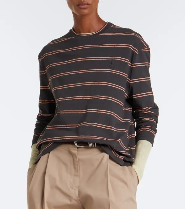 JIL SANDER Striped Cotton T-shirt