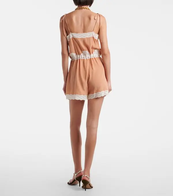 Chloé Silk Lace-trimmed Romper