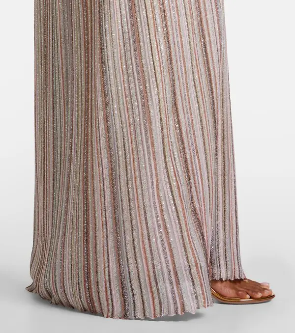 Missoni Striped Lamé Gown - Pink