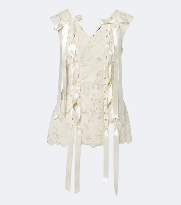 Simone Rocha Lace Top With Bow Detail