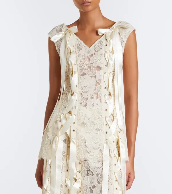 Simone Rocha Lace Top With Bow Detail