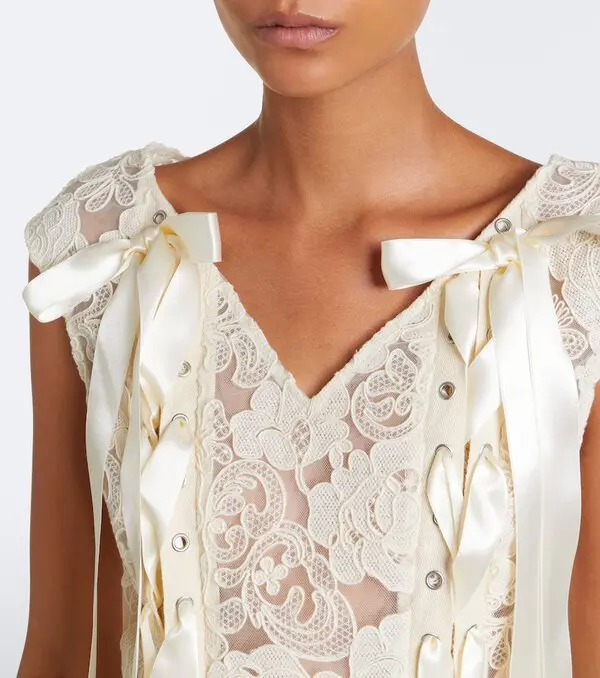 Simone Rocha Lace Top With Bow Detail