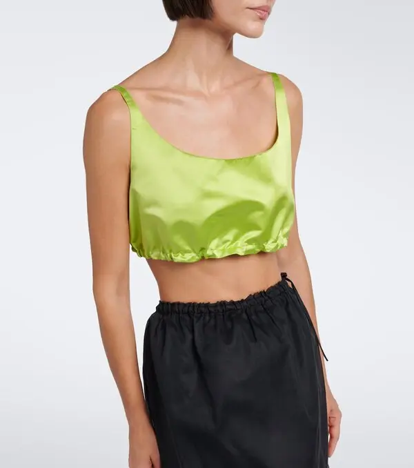Prada Silk Duchesse Crop Top