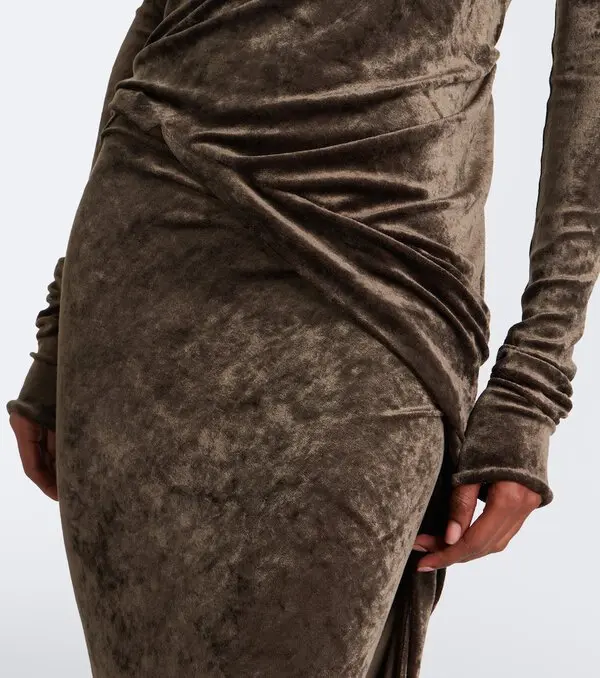 Rick Owens Draped Open-back Velvet Gown
