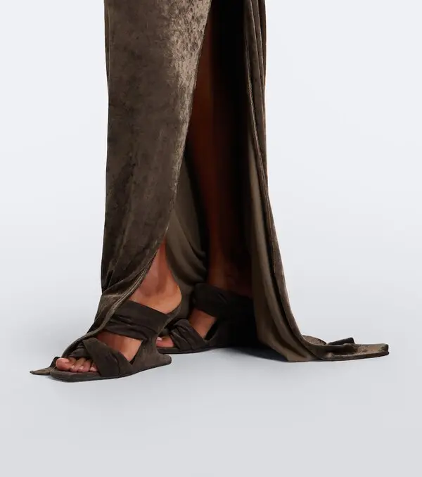 Rick Owens Draped Open-back Velvet Gown