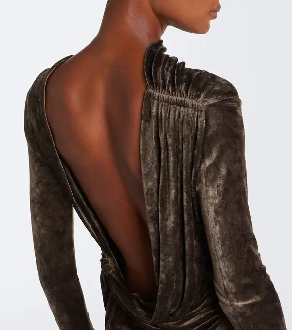 Rick Owens Draped Open-back Velvet Gown