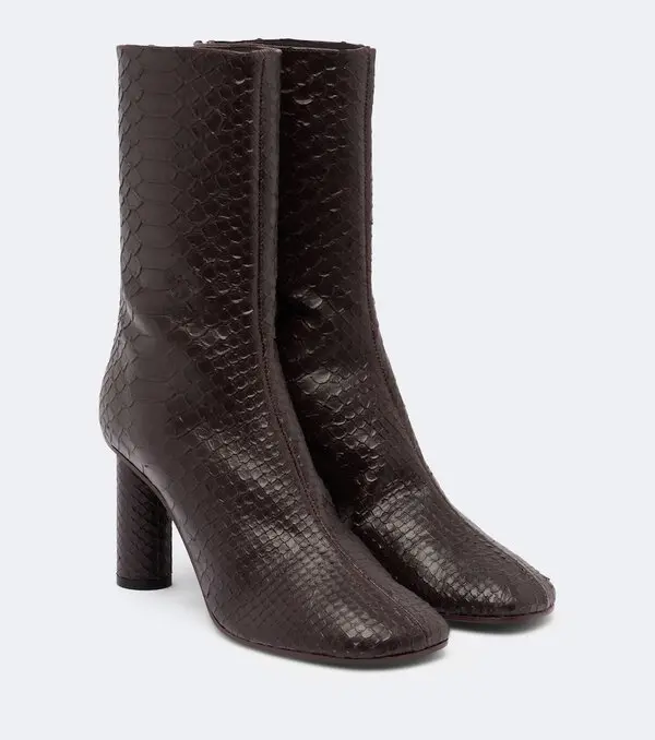 Paris Texas Alice Snake-effect Leather Ankle Boots