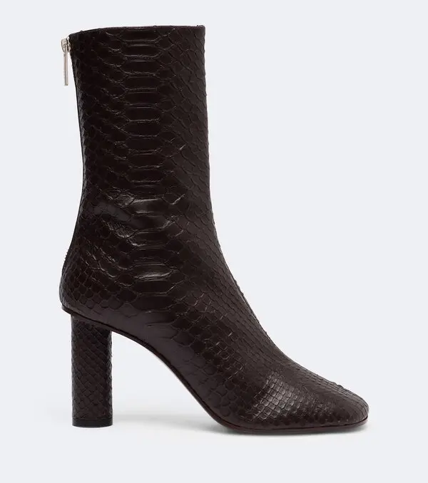 Paris Texas Alice Snake-effect Leather Ankle Boots