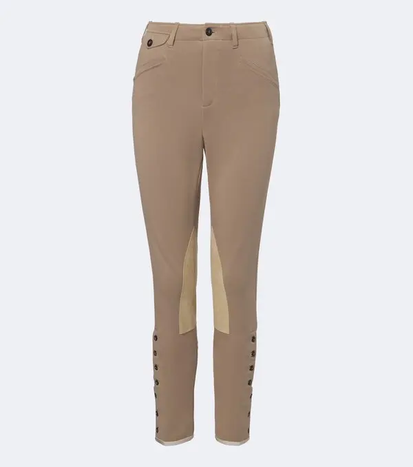 Eleventy Suede-trimmed Capri Trousers