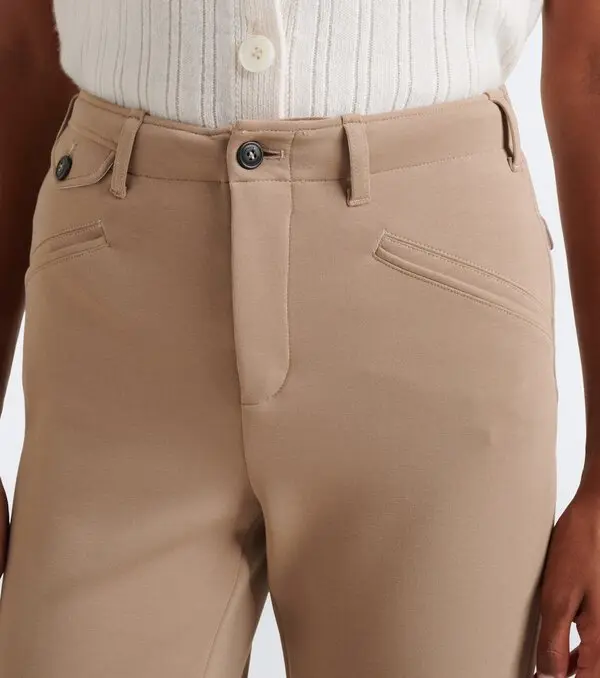 Eleventy Suede-trimmed Capri Trousers