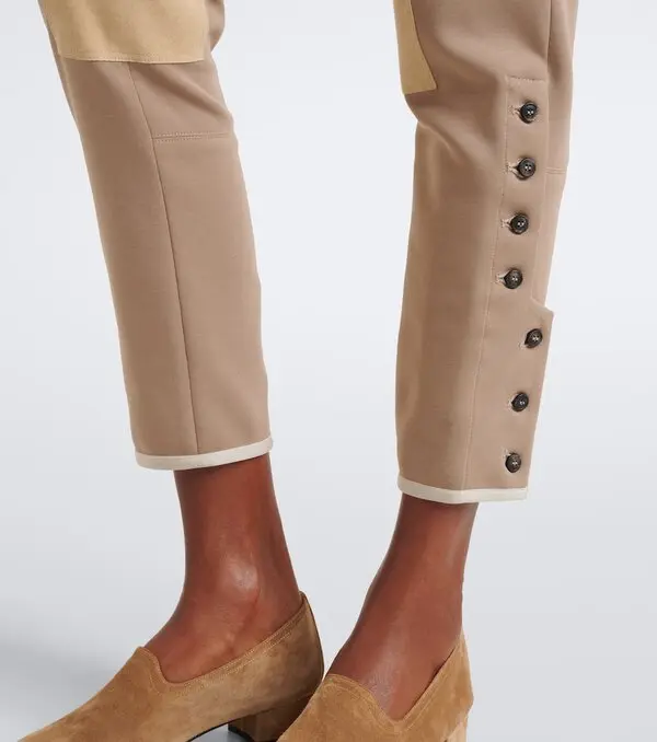 Eleventy Suede-trimmed Capri Trousers