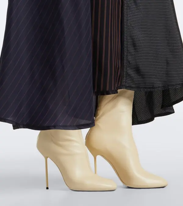 Paris Texas Lidia Leather Ankle Boots - White