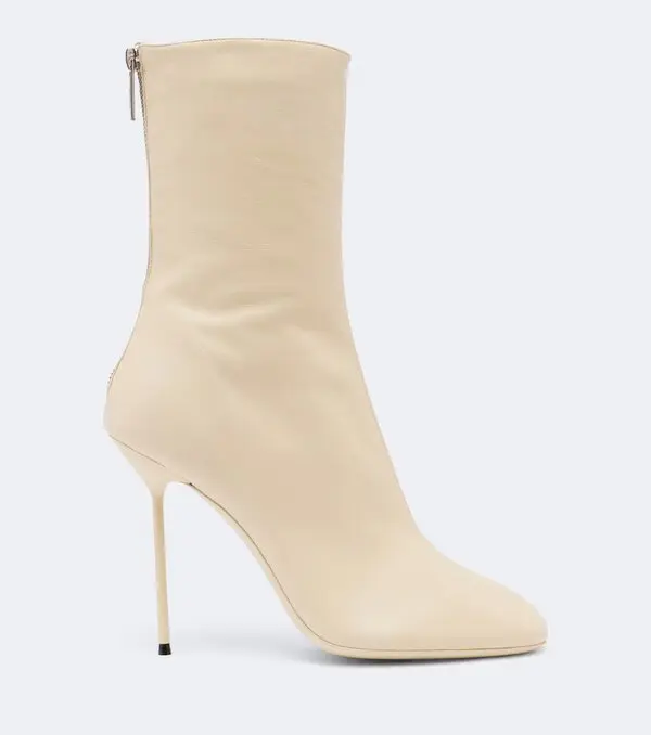 Paris Texas Lidia Leather Ankle Boots - White