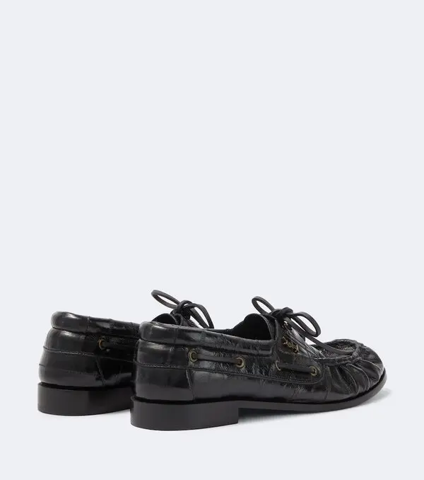 Saint Laurent Le Loafer Leather Boat Shoes