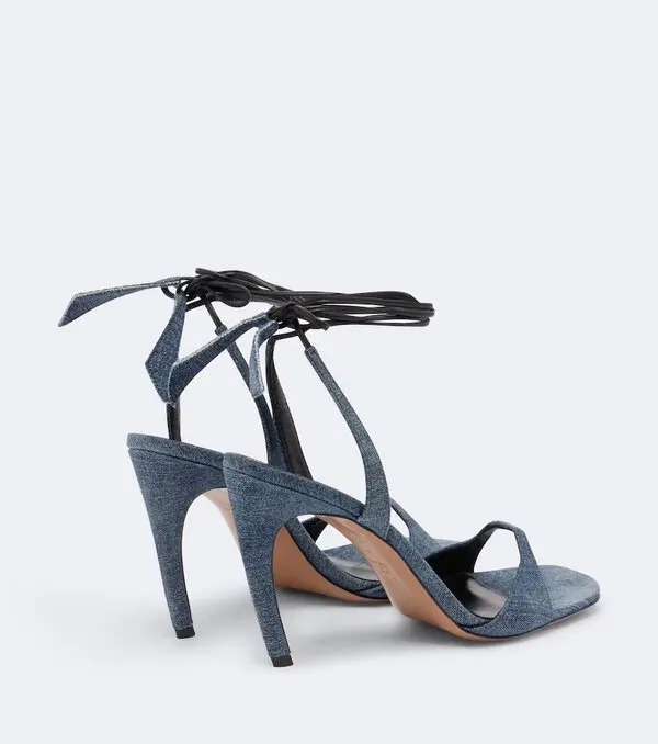 Attico Ora Denim Slingback Sandals