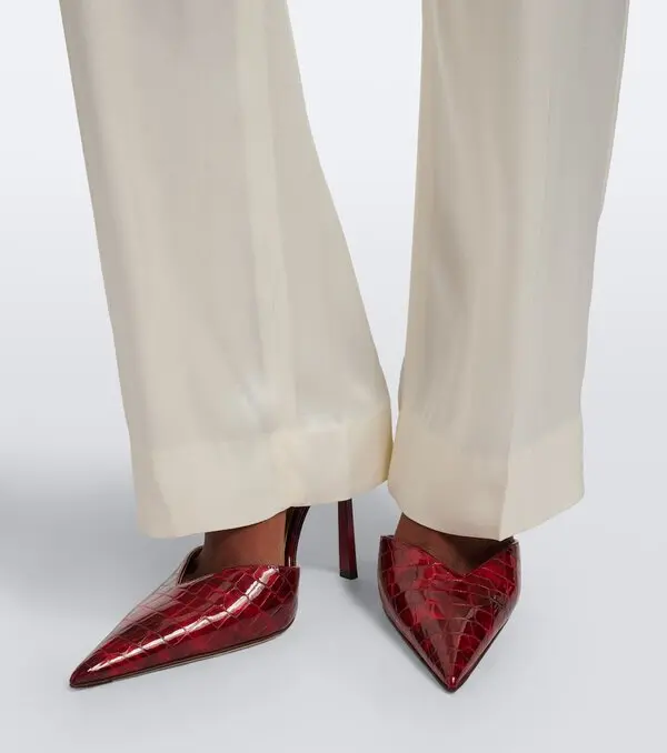 Victoria Beckham Croc-effect Leather Pumps