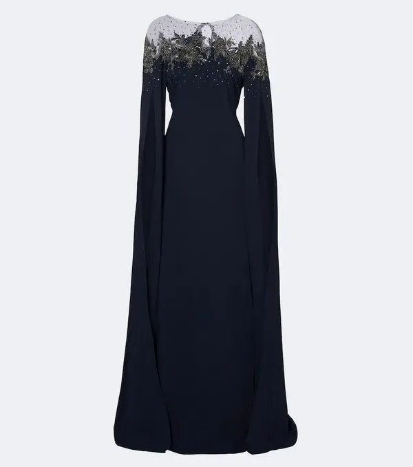 Carolina Herrera Embellished Crêpe Gown