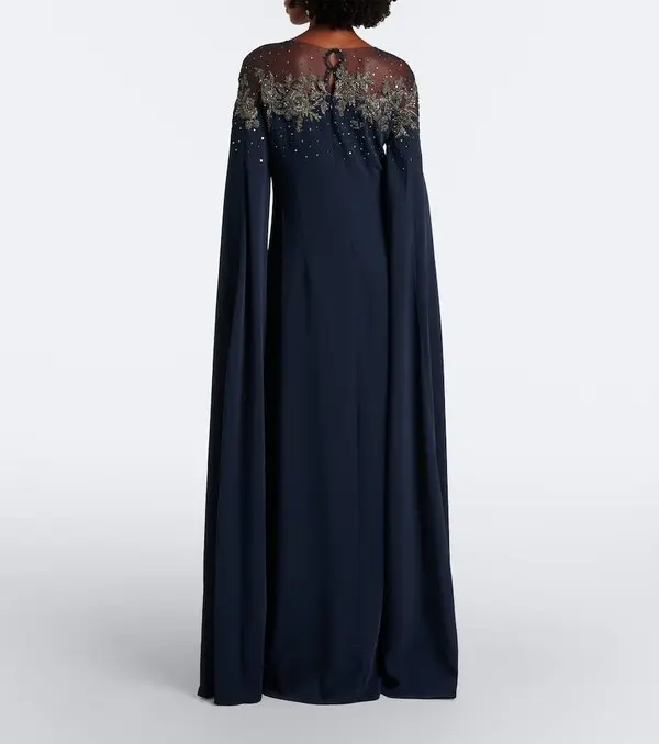 Carolina Herrera Embellished Crêpe Gown