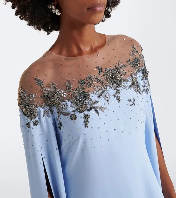 Carolina Herrera Embellished Crêpe Gown