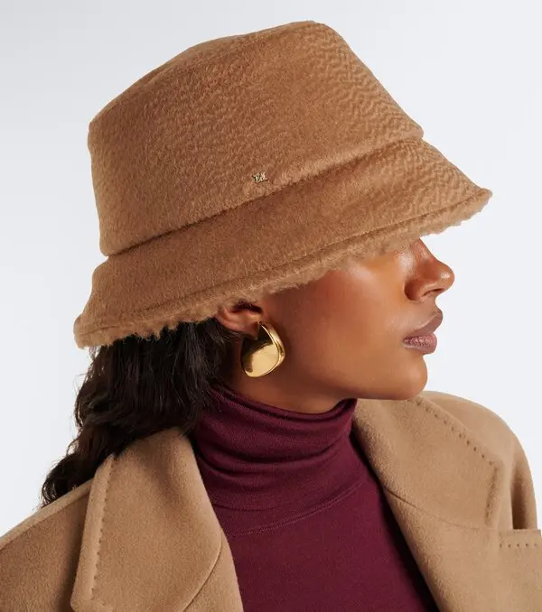 Max Mara Reversible Camel Hair And Silk Bucket Bag